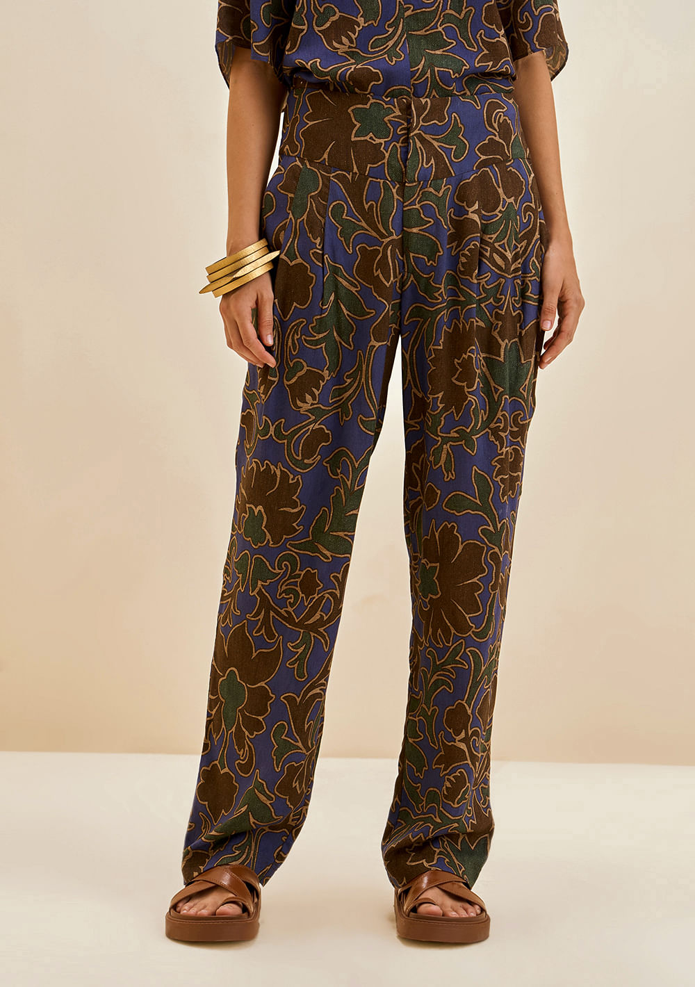 Calça Morena Rosa Reta Alta Azul