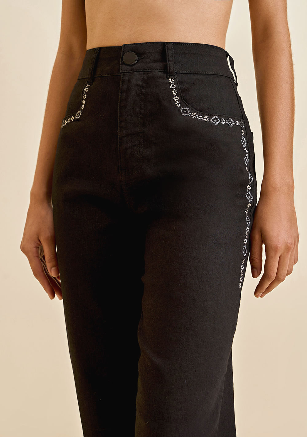 Calça Morena Rosa Reta Alta Preto