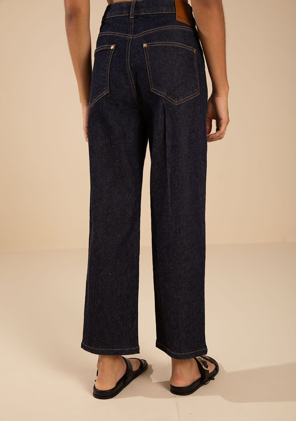 Calça Morena Rosa Reta Alta Azul